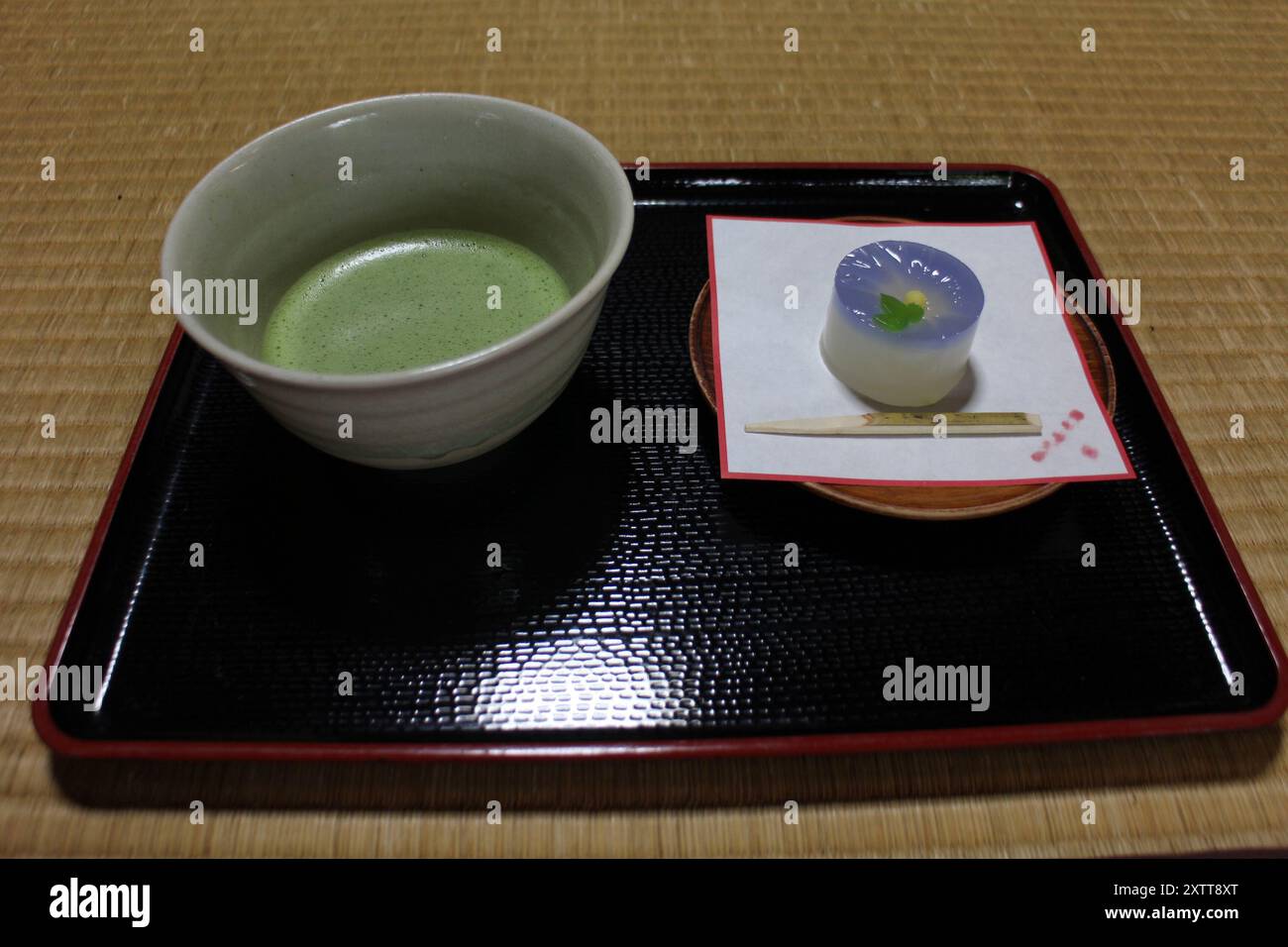 Matcha tea and wagashi (Japanese dessert) in Nagoya, Japan Stock Photo ...