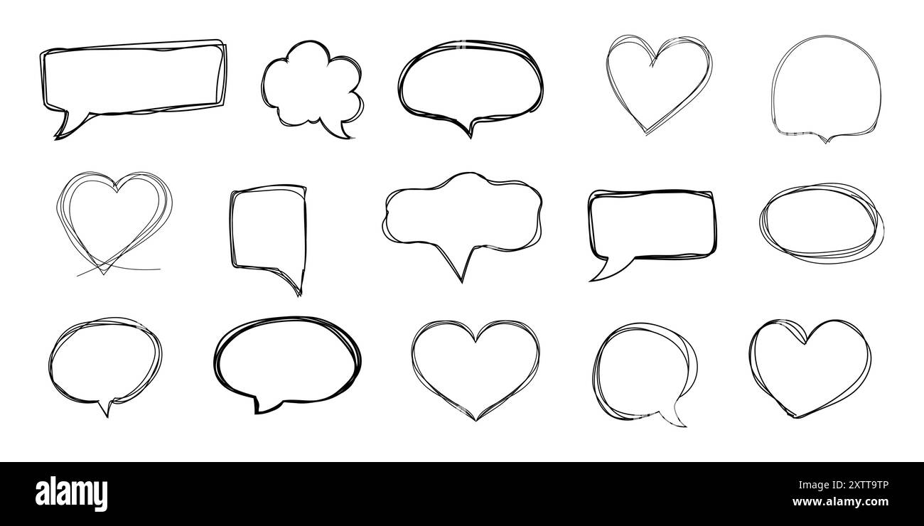 Speech bubble frame scribble fast hand drawing, pent or marker drawing ...