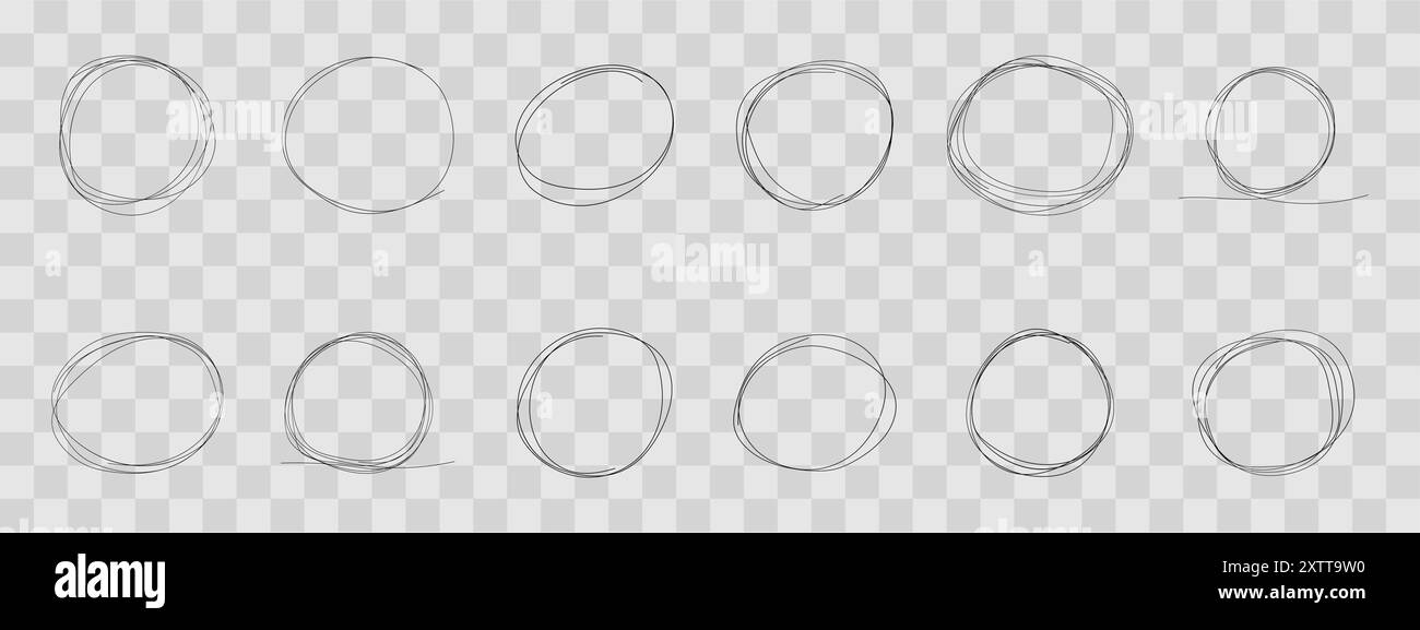 Highlight circle frame cadre, circle doodle scribble round circles for ...