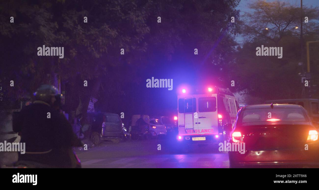 New Delhi, Delhi, India. Emergency Ambulance Reanimation Van Car On ...