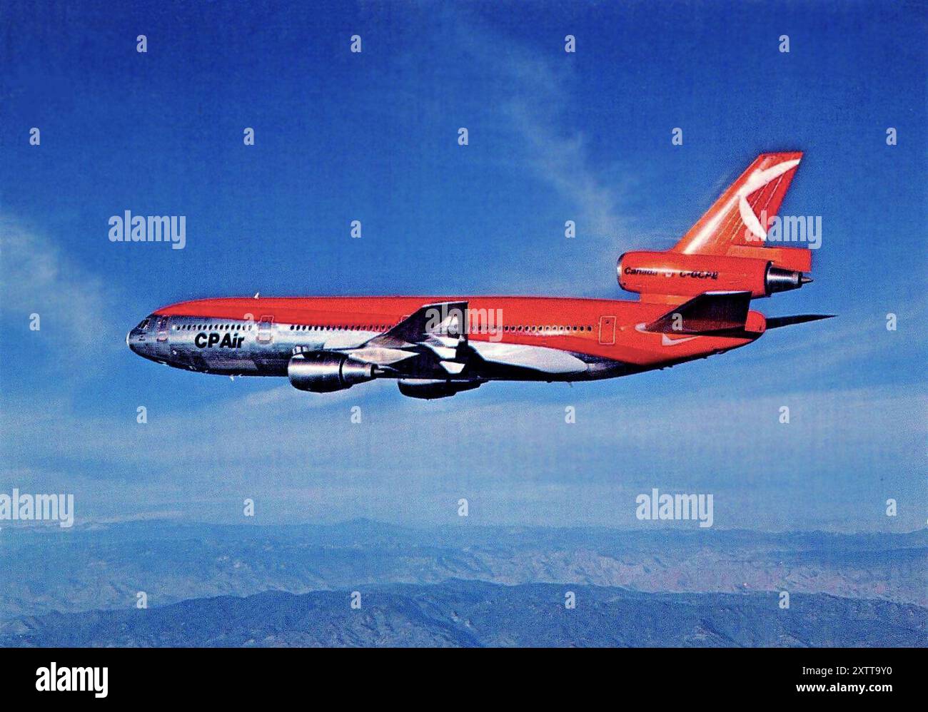 Vintage color postcard of a Canadian Pacific Airlines McDonnell Douglas ...