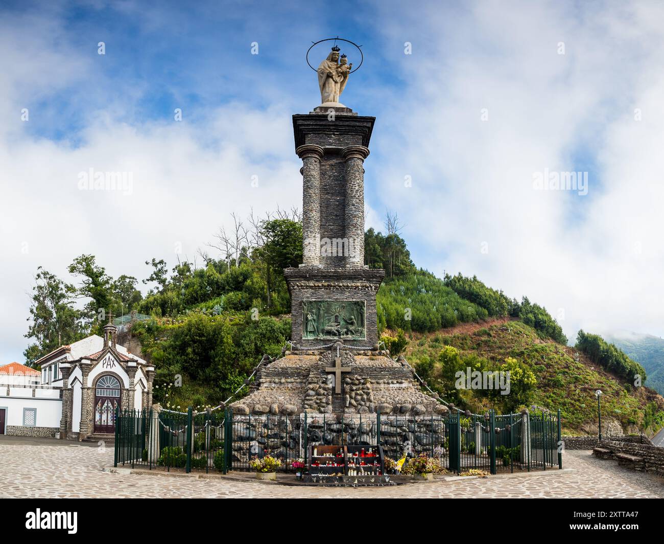 A multi image panorama of the Sanctuary of Our Lady of Peace and ...