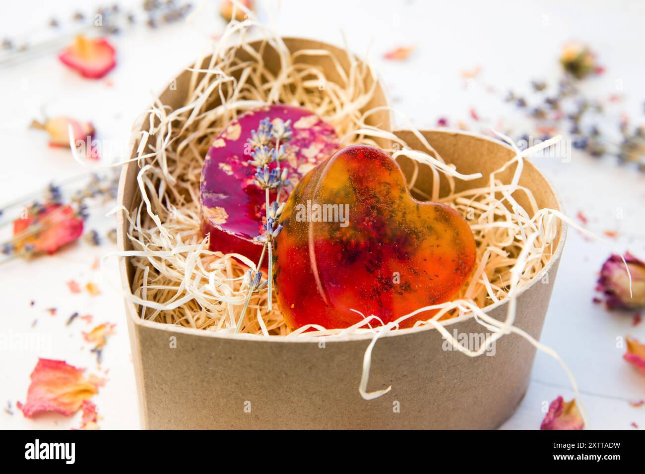 Handmade soap made with crystal clear melt and pour soap mixture. Ready ...