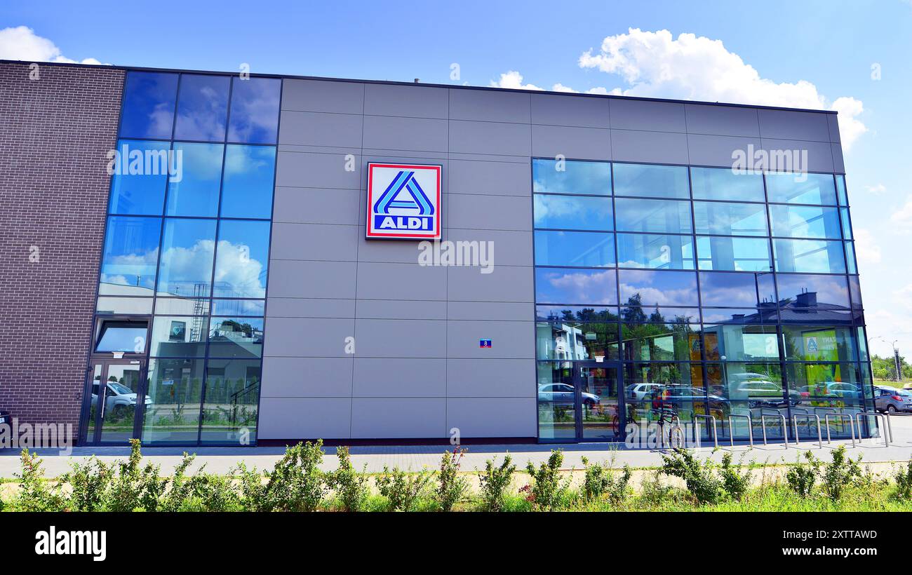 Warsaw, Poland. 7 August 2024. Aldi Discount Supermarket. A modern ...