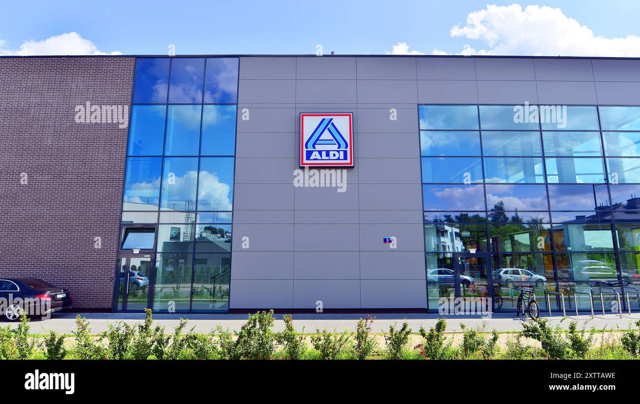 Warsaw, Poland. 7 August 2024. Aldi Discount Supermarket. A modern ...