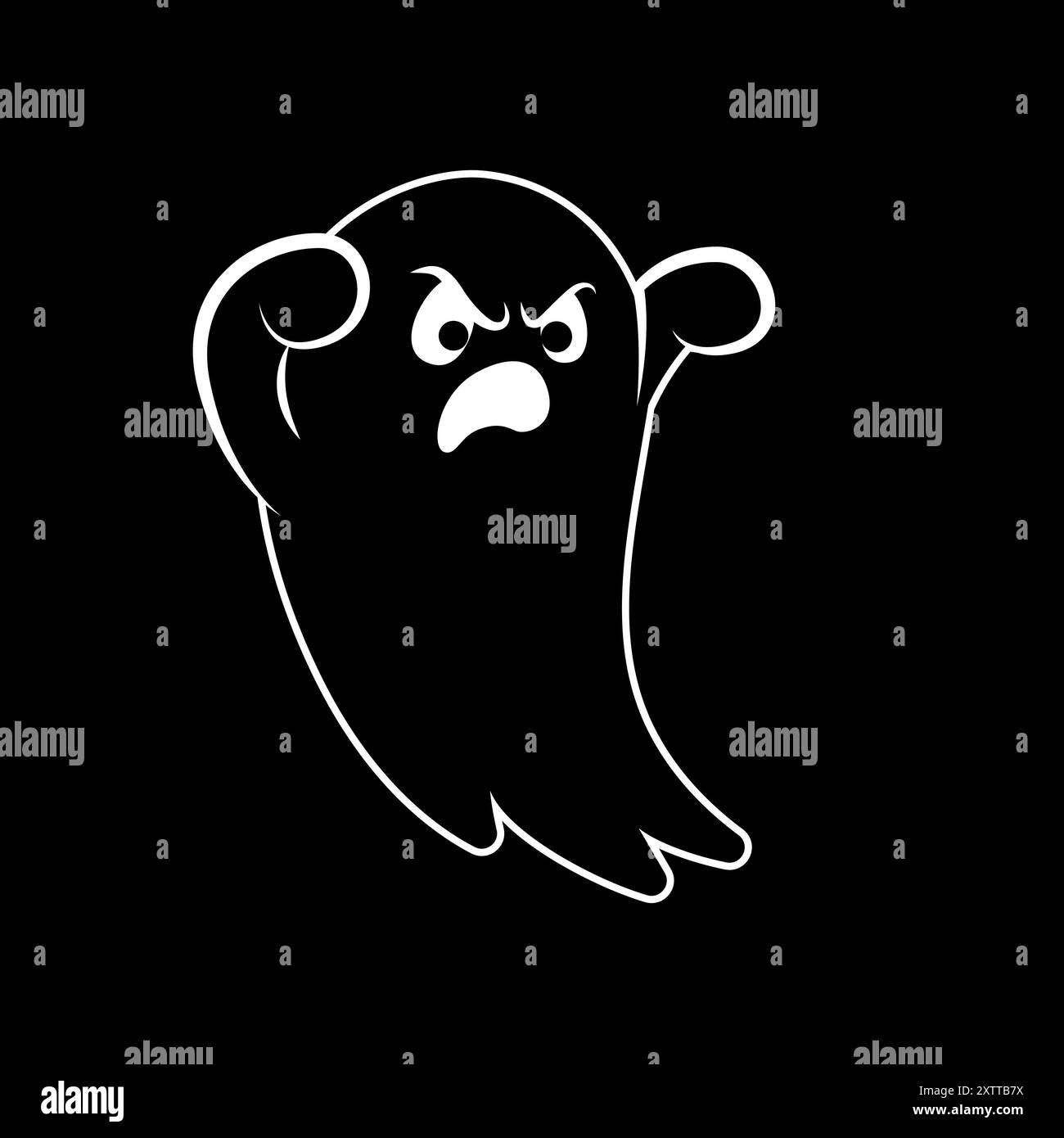 Hand drawn illustration of funny ghost. Cute isolated illustration of ...