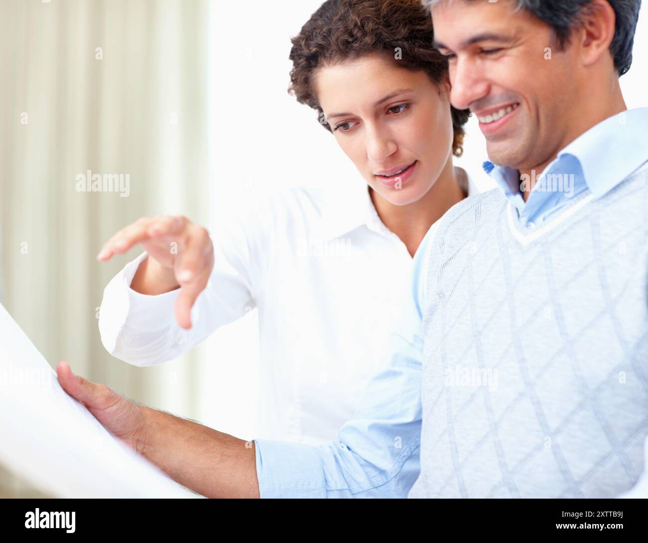 Architect, teamwork and business people with blueprint, conversation or ...