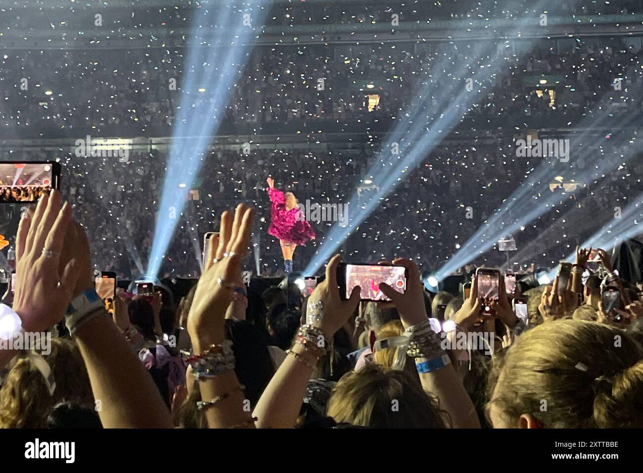 Taylor Swift performs on stage during her Eras Tour concert at Wembley ...