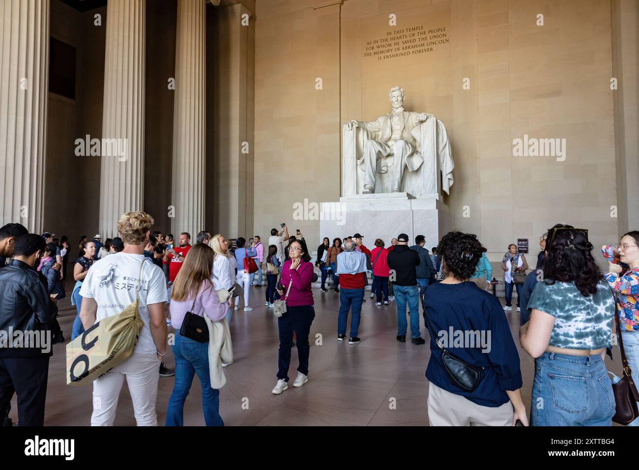 Washington DC, USA - Oct. 10, 2022: A group of tourists in the ...