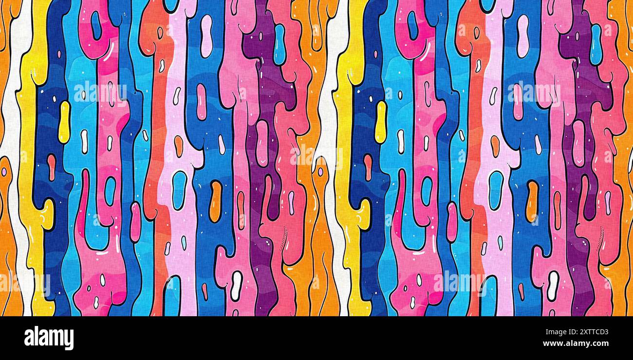 Fun dripping paint effect digital banner pattern with whimsical ink ...