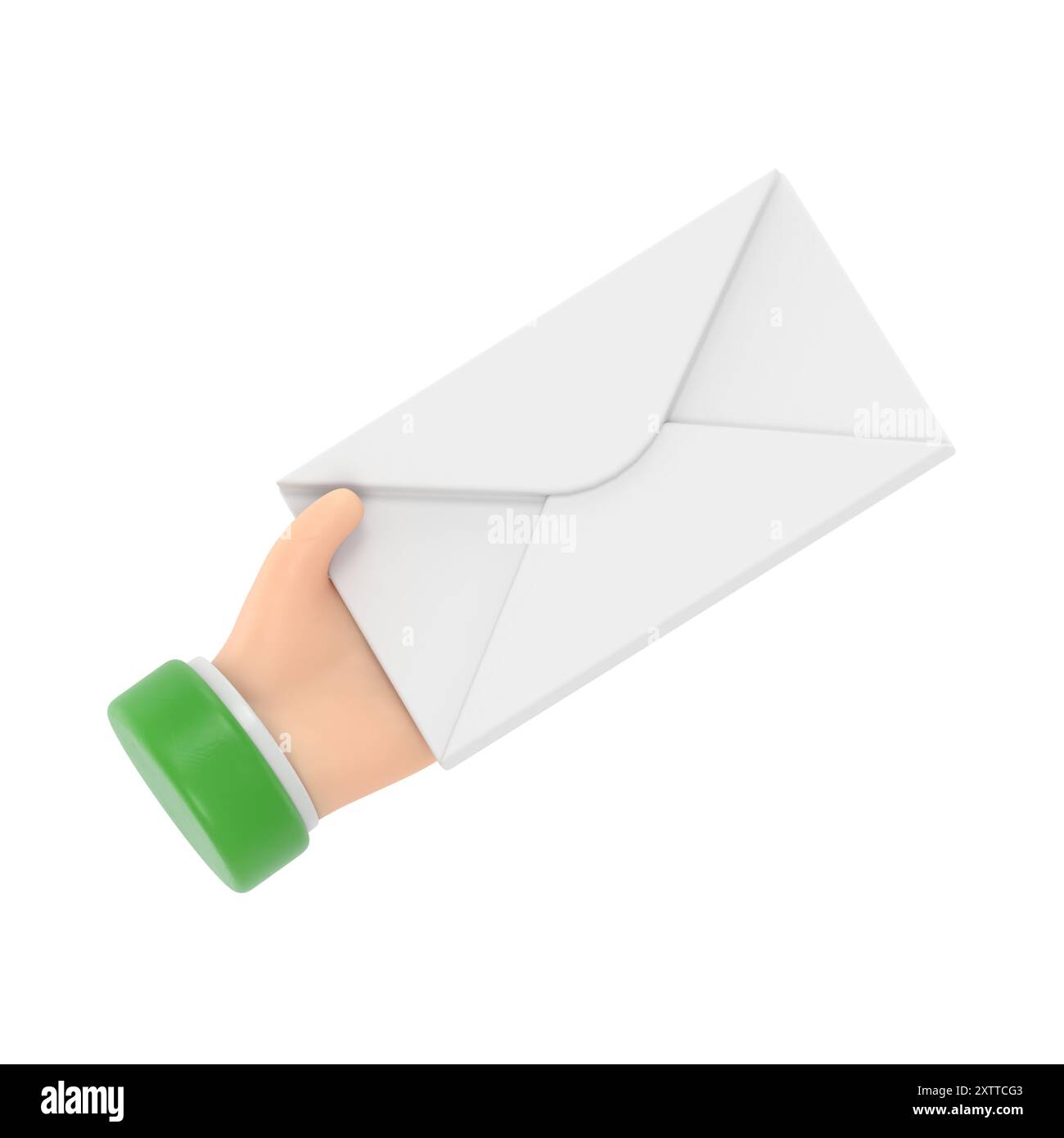 Envelope holding in the hand. Email message concept, sending. Postman ...