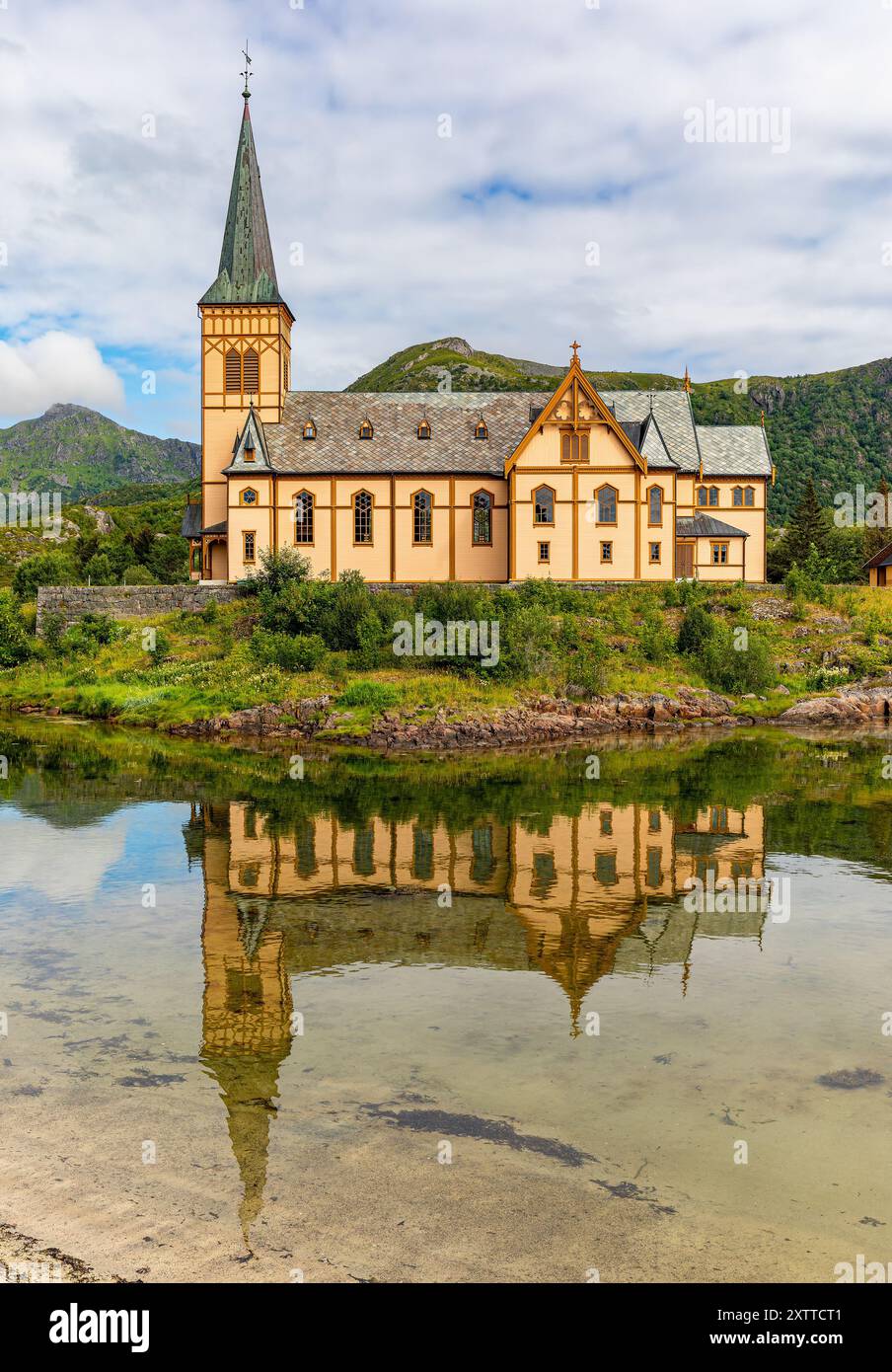 The Lofoten Cathedral Vagan Church in Kabelvag (Lofoten, Norway Stock ...