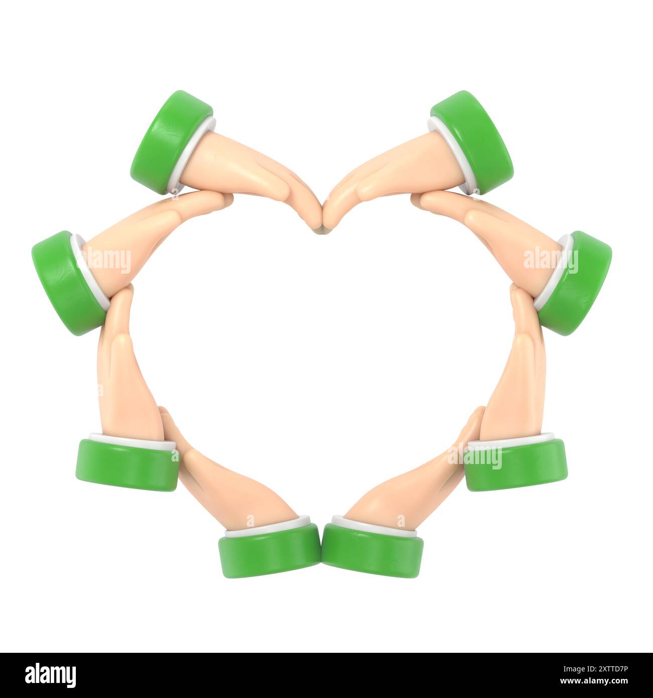 Heart hands as a group of diverse people hands connected together ...