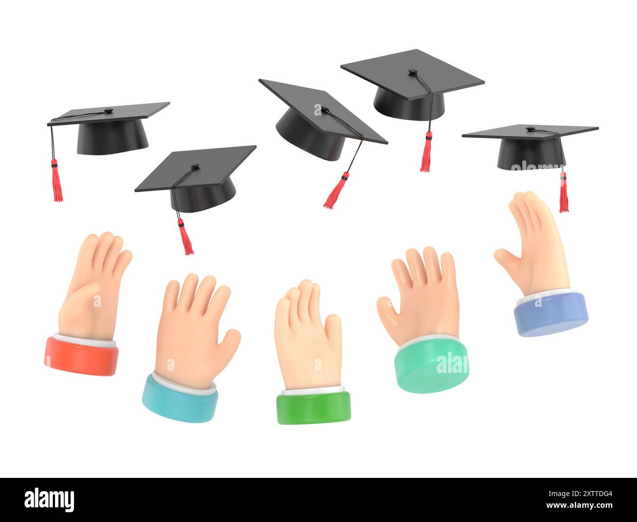 Graduation cap throwing hands hi-res stock photography and images - Alamy