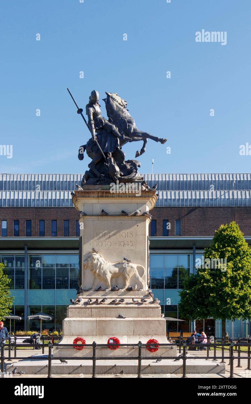 war and peace st george and the dragon statue monument on plinth by ...