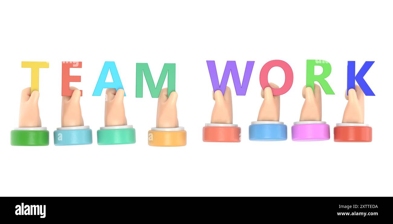 Cartoon Gesture Icon Mockup.Hands hold the letters with the word ...