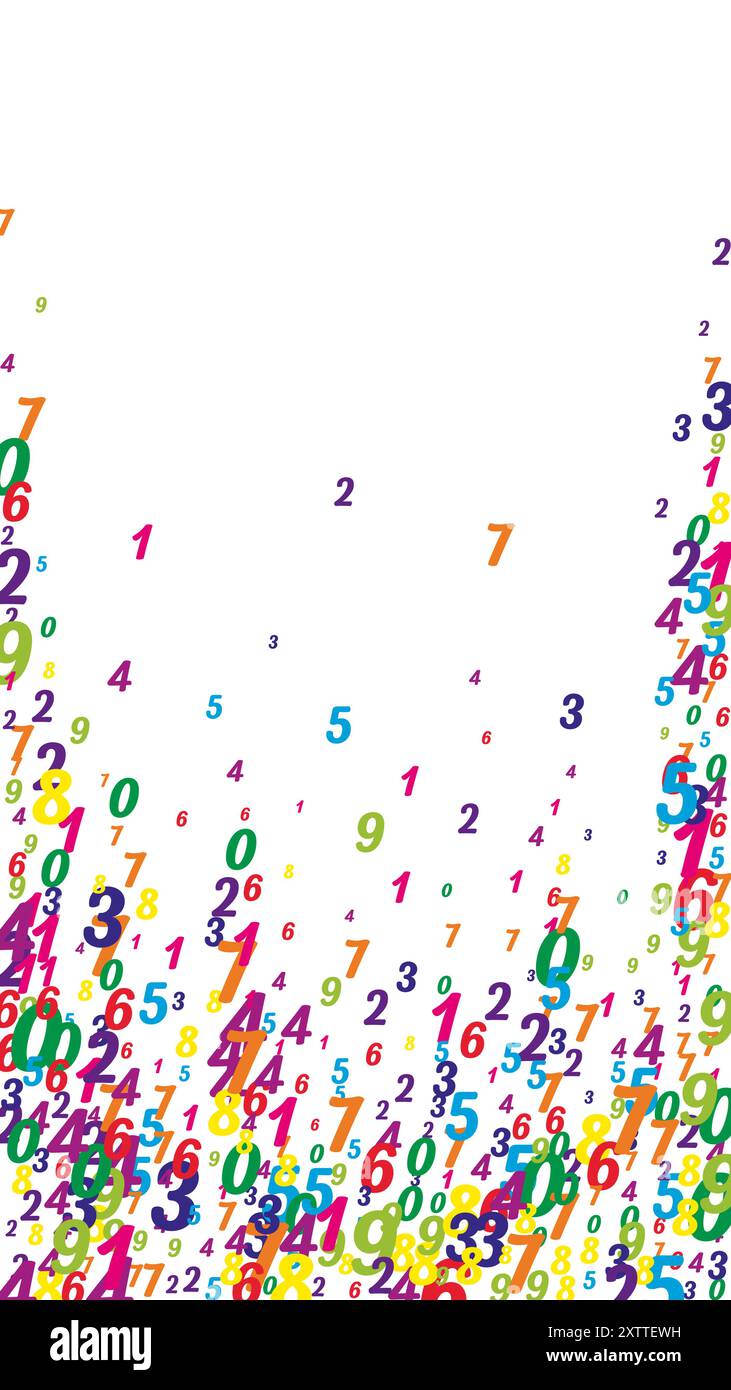Concept of school background. Colorful childish numbers and digits ...