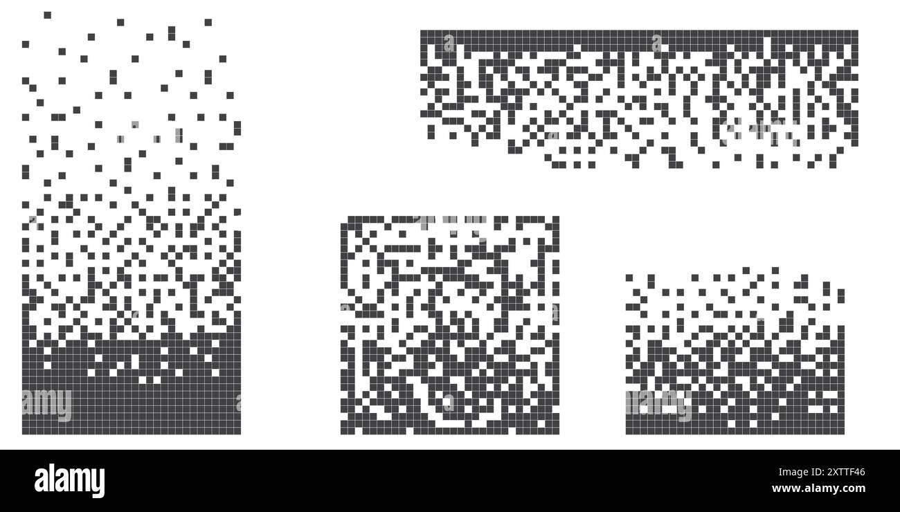 Pixel disintegration background. Decay effect. Dispersed dotted pattern. Concept of ...