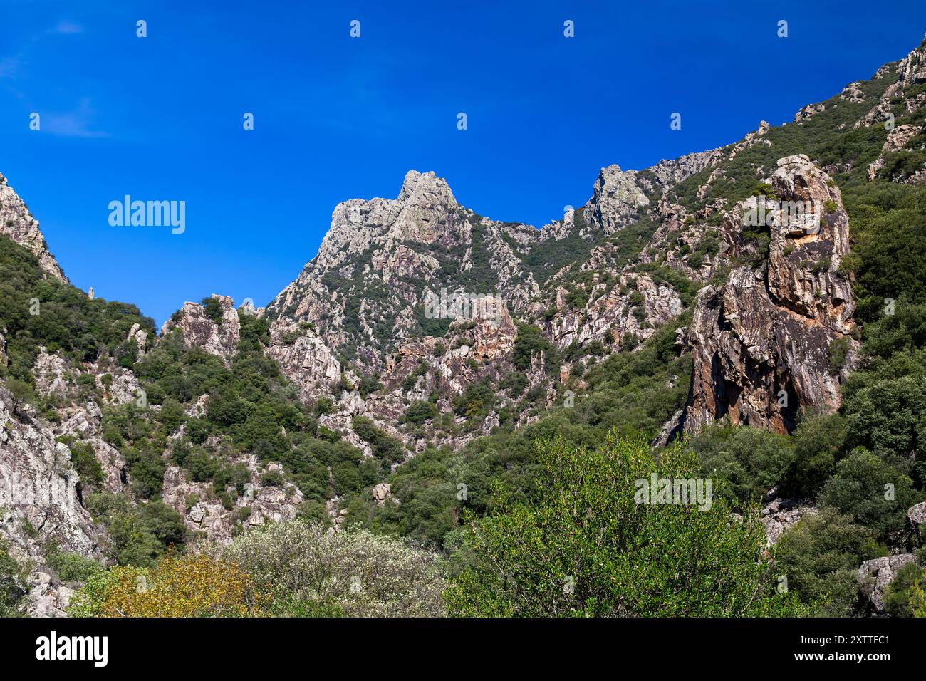 View of the Caroux Massif and the Gorges of Heric. Haut-Languedoc ...