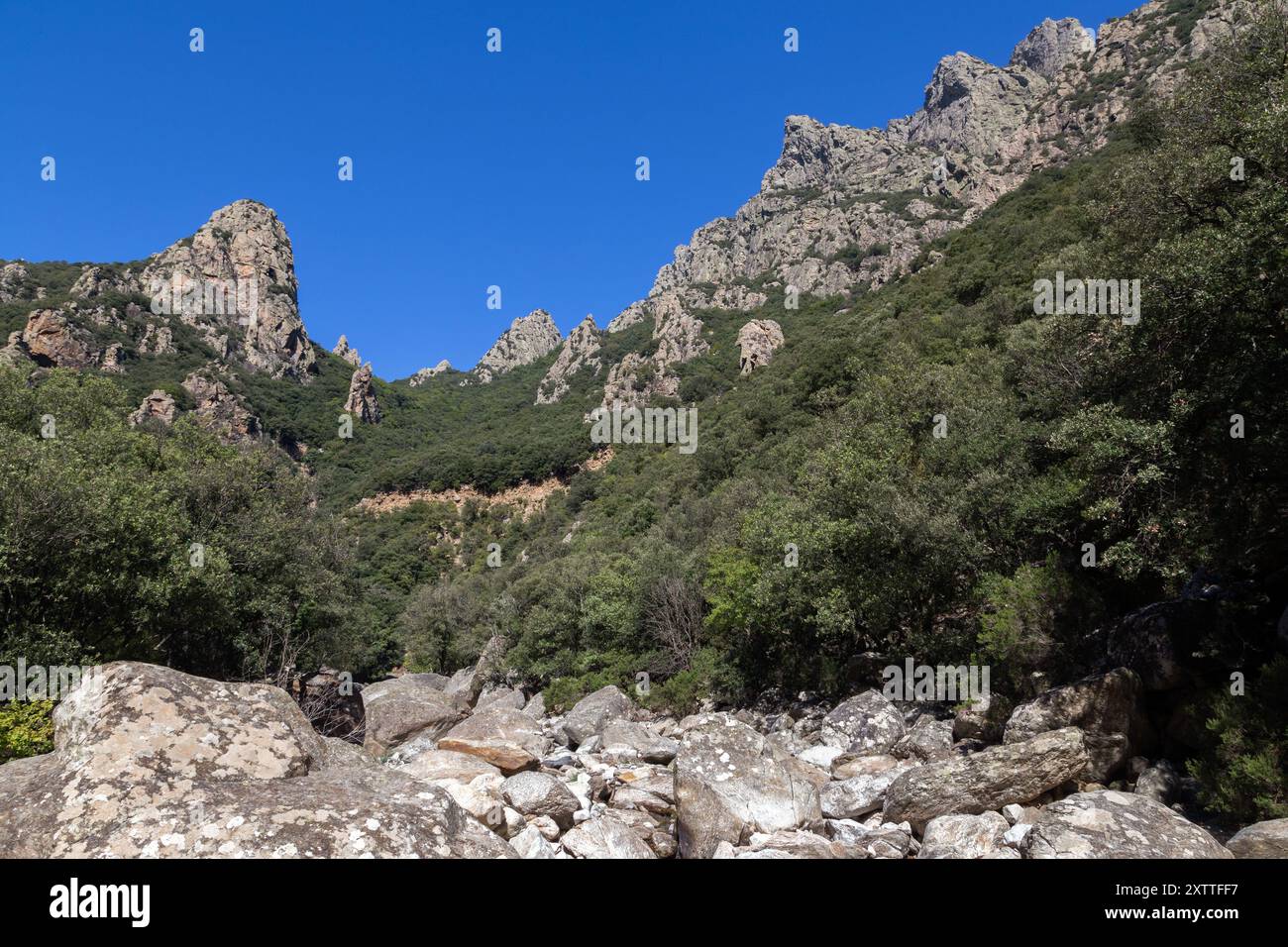 View of the Caroux Massif and the Gorges of Heric. Haut-Languedoc ...