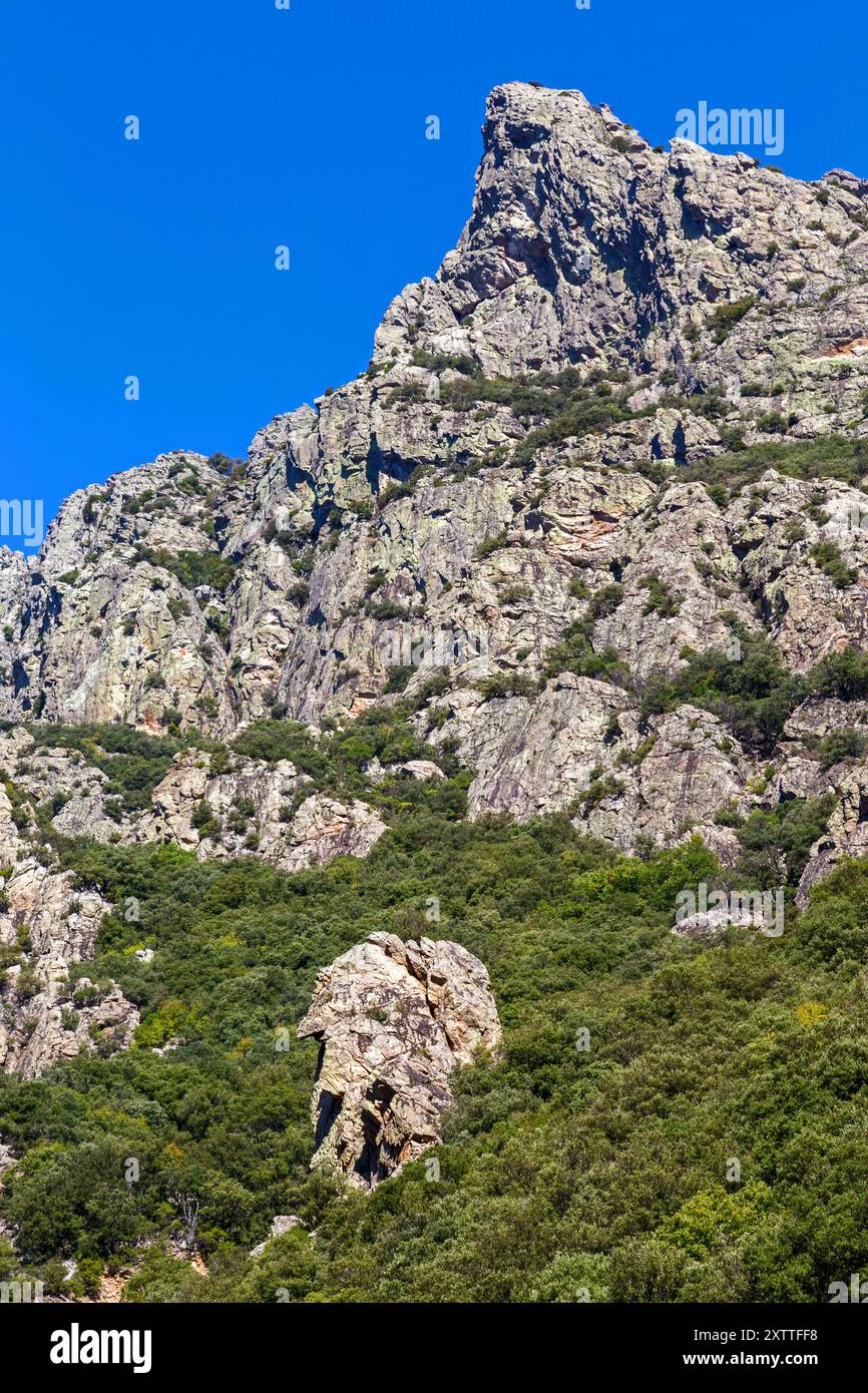 View of the Caroux Massif and the Gorges of Heric. Haut-Languedoc ...
