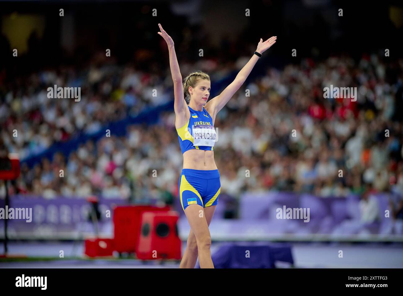PARIS, FRANCE - 4 AUGUST, 2024: MAHUCHIKH Yaroslava, Women's High Jump ...