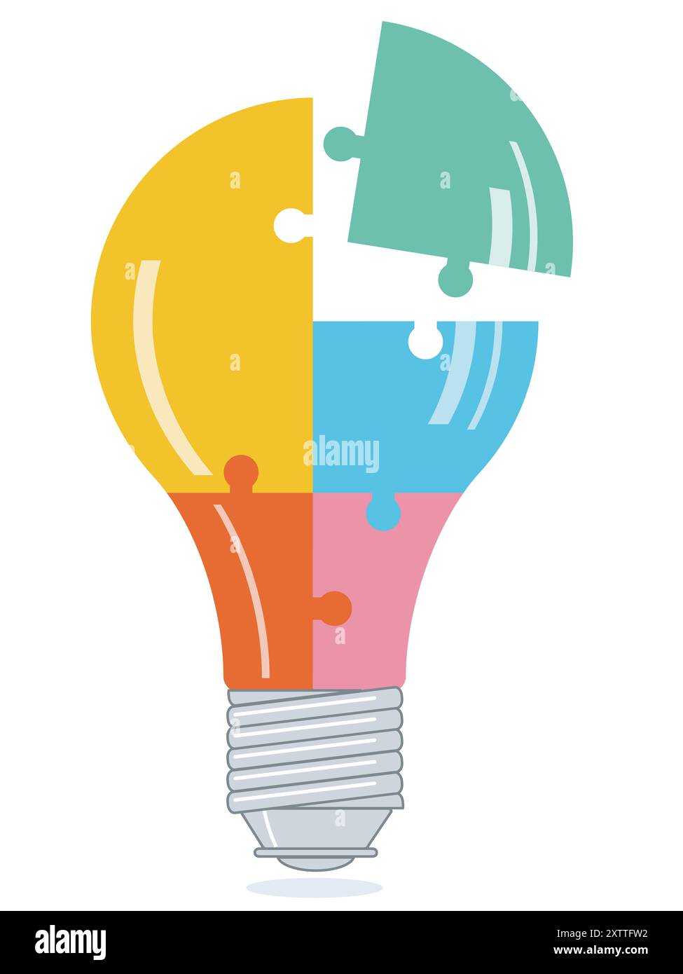 Connection puzzle, concept illustration isolated on white background ...