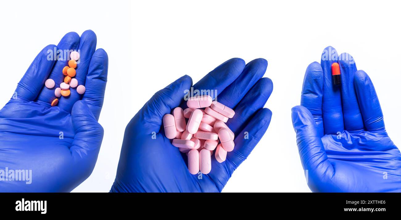 Medication dosage hands blue gloves hi-res stock photography and images ...