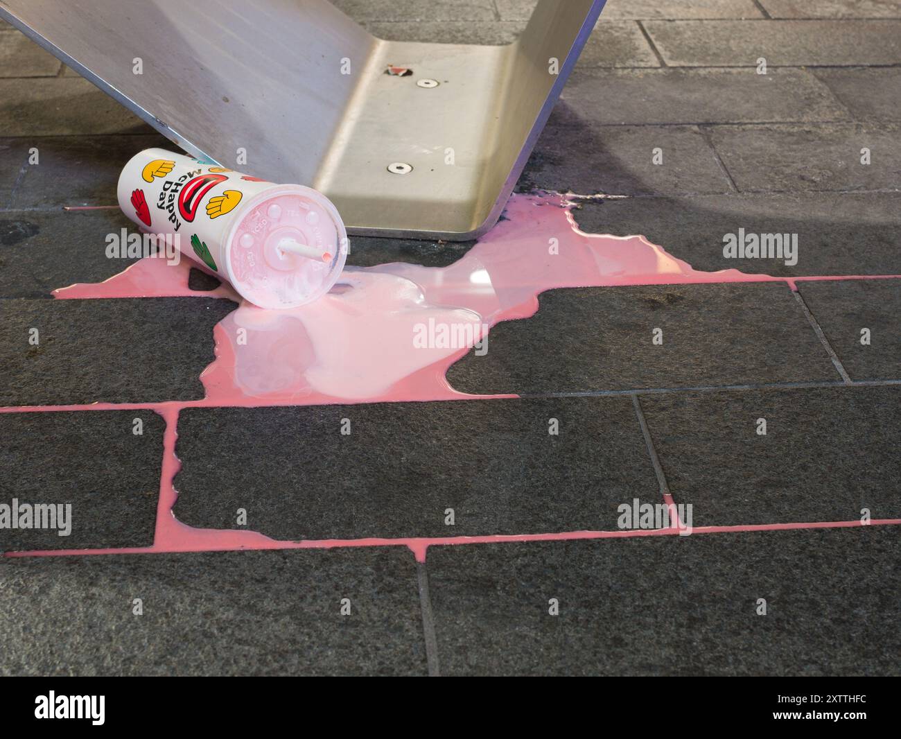 Spilled milkshake from McDonalds McHappy Day cup in Rundle Mall at ...