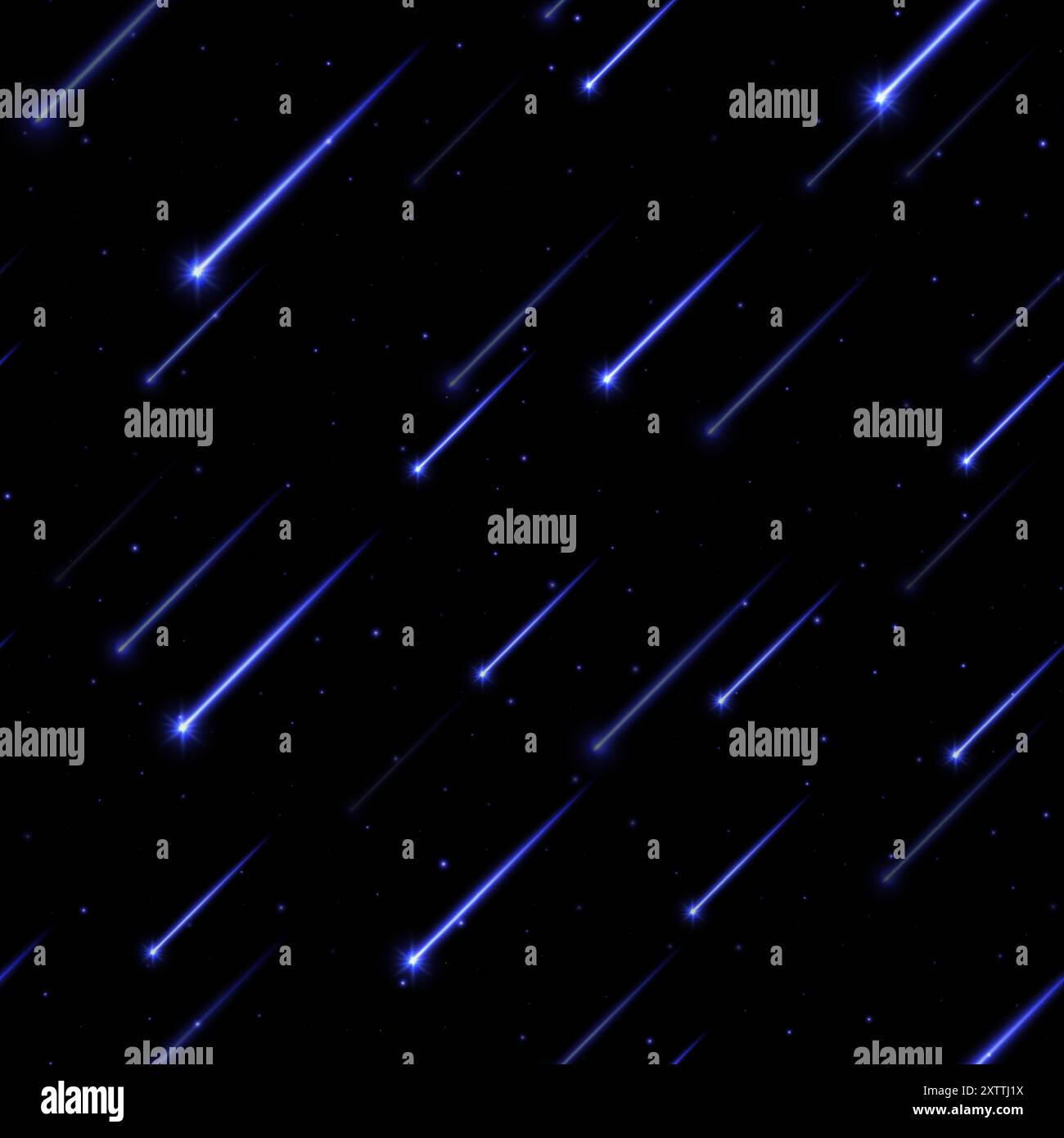 Seamless meteor rain, shooting stars background. Bright, streaking ...