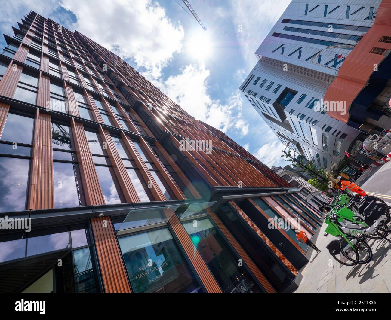 One Crown place (on left of picture) mixed use development building ...