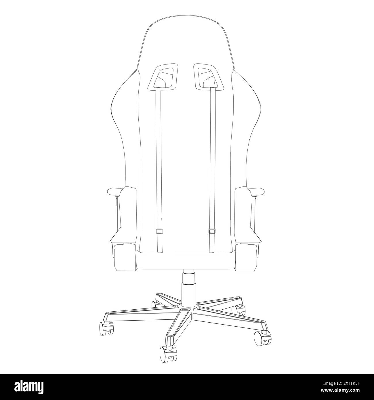Gaming chair contour vector illustration. Drawing of computer chair ...