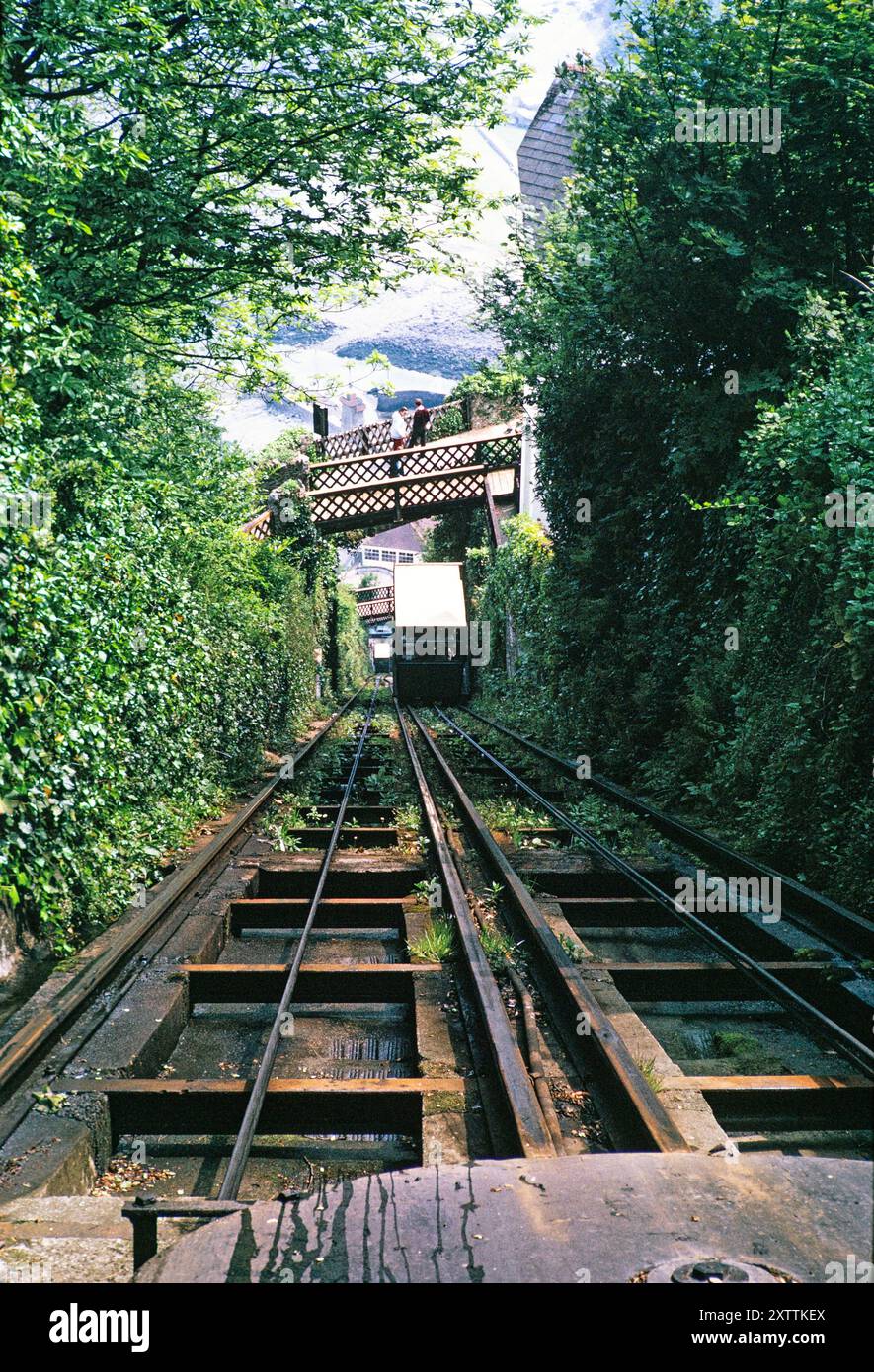 Lynton and Lynmouth cliff railway, north Devon, England, UK 1974 Stock ...