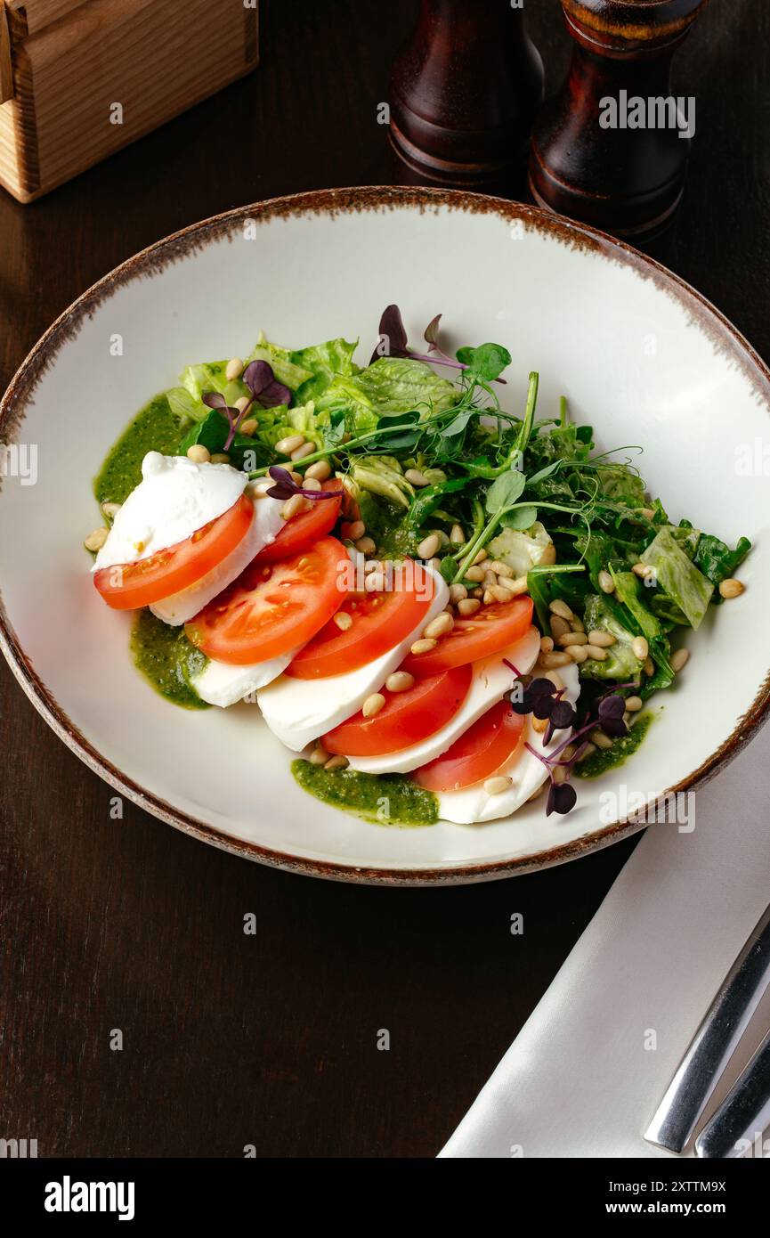 Italian caprese salad. restaurant menu Stock Photo - Alamy