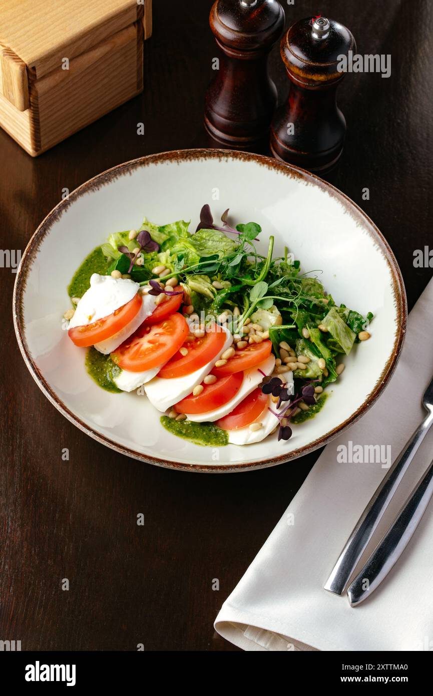 Italian caprese salad. restaurant menu Stock Photo - Alamy