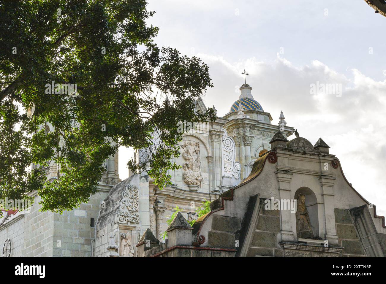 Oaxaca city, Mexico. Facade of Catholic Church, La soledad Stock Photo ...