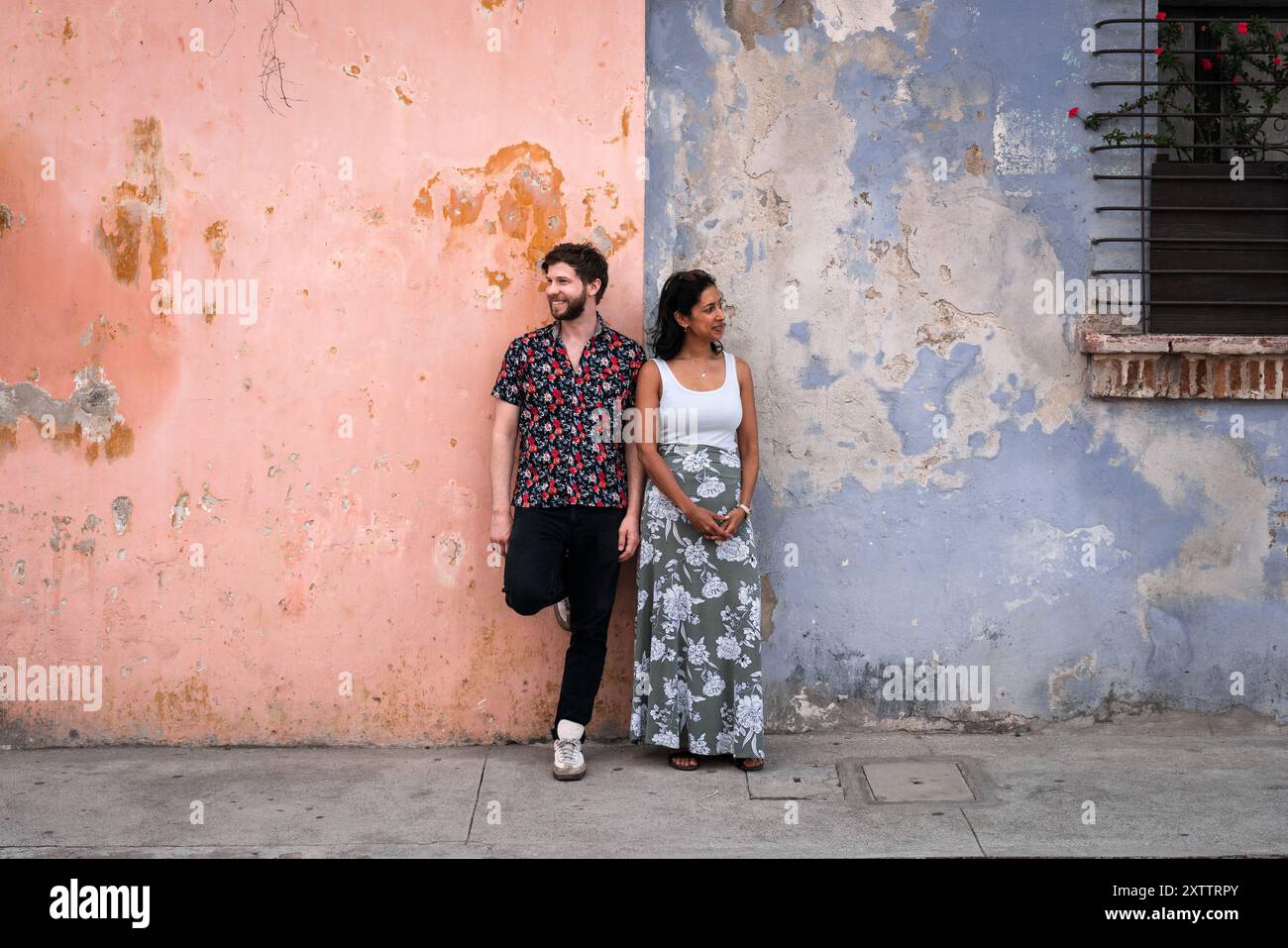 Multi Cultural Couple Explores Antigua, Guatemala Together Stock Photo ...