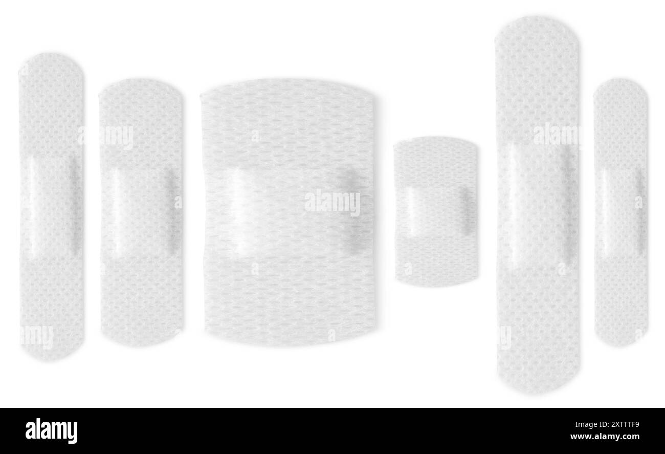 Many different medical plasters isolated on white, set Stock Photo - Alamy