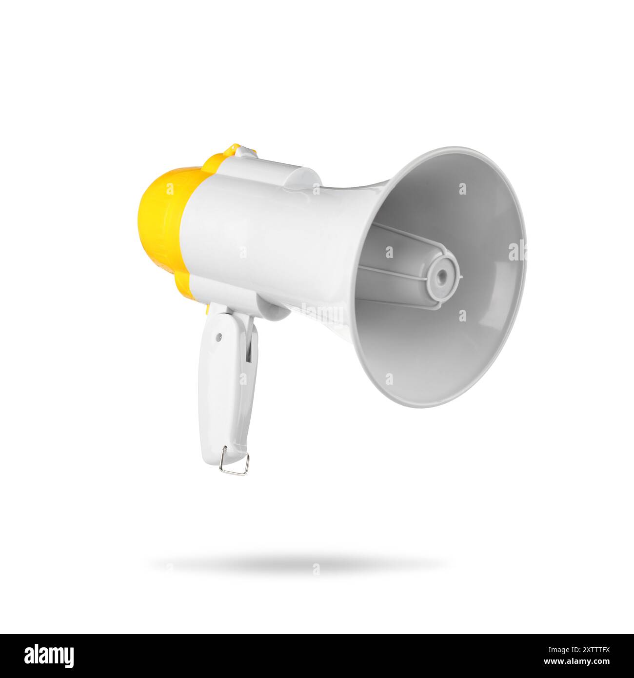 Wireless megaphone in air on white background Stock Photo - Alamy