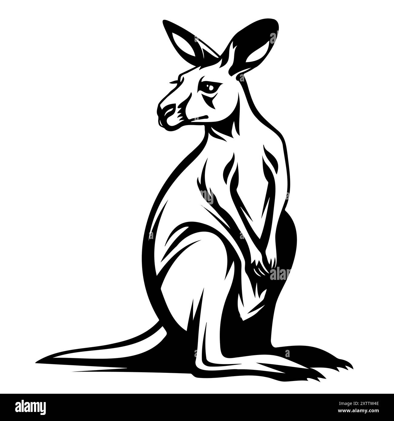 Kangaroo silhouette pattern Black and White Stock Photos & Images - Alamy