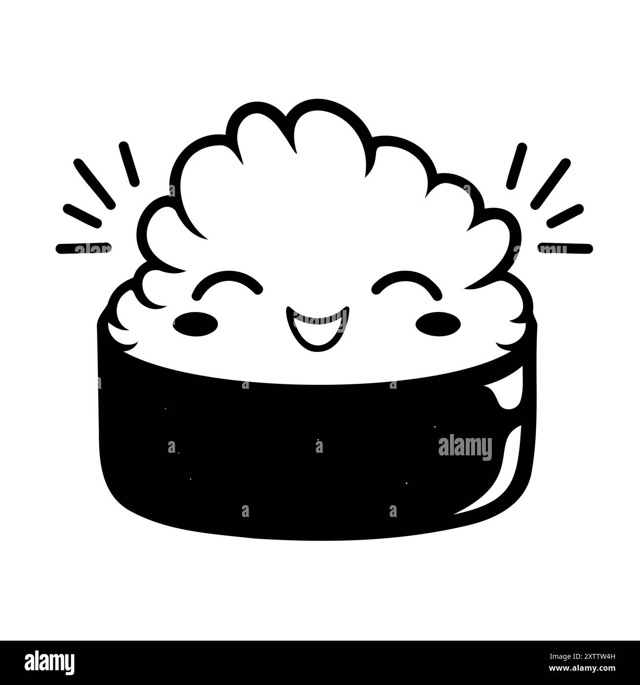 Cute Sushi Roll Character Winking Illustration Stock Vector Image & Art ...