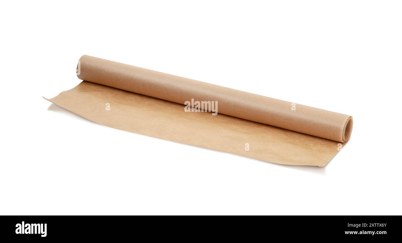 Roll of parchment paper, baking paper isolated on white background ...