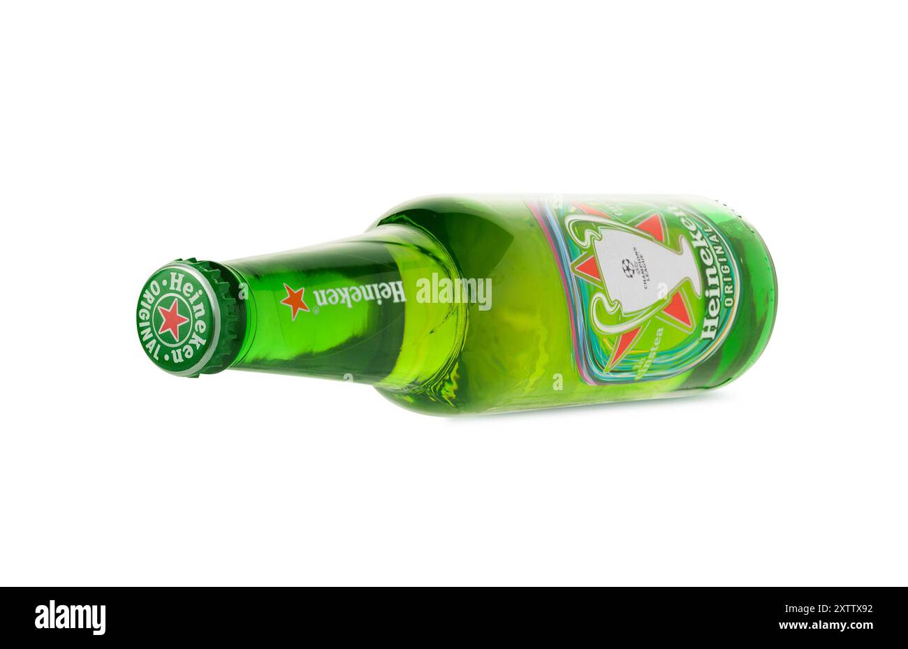 CHISINAU, MOLDOVA - August 13, 2024: Botle of Heineken beer Limited ...