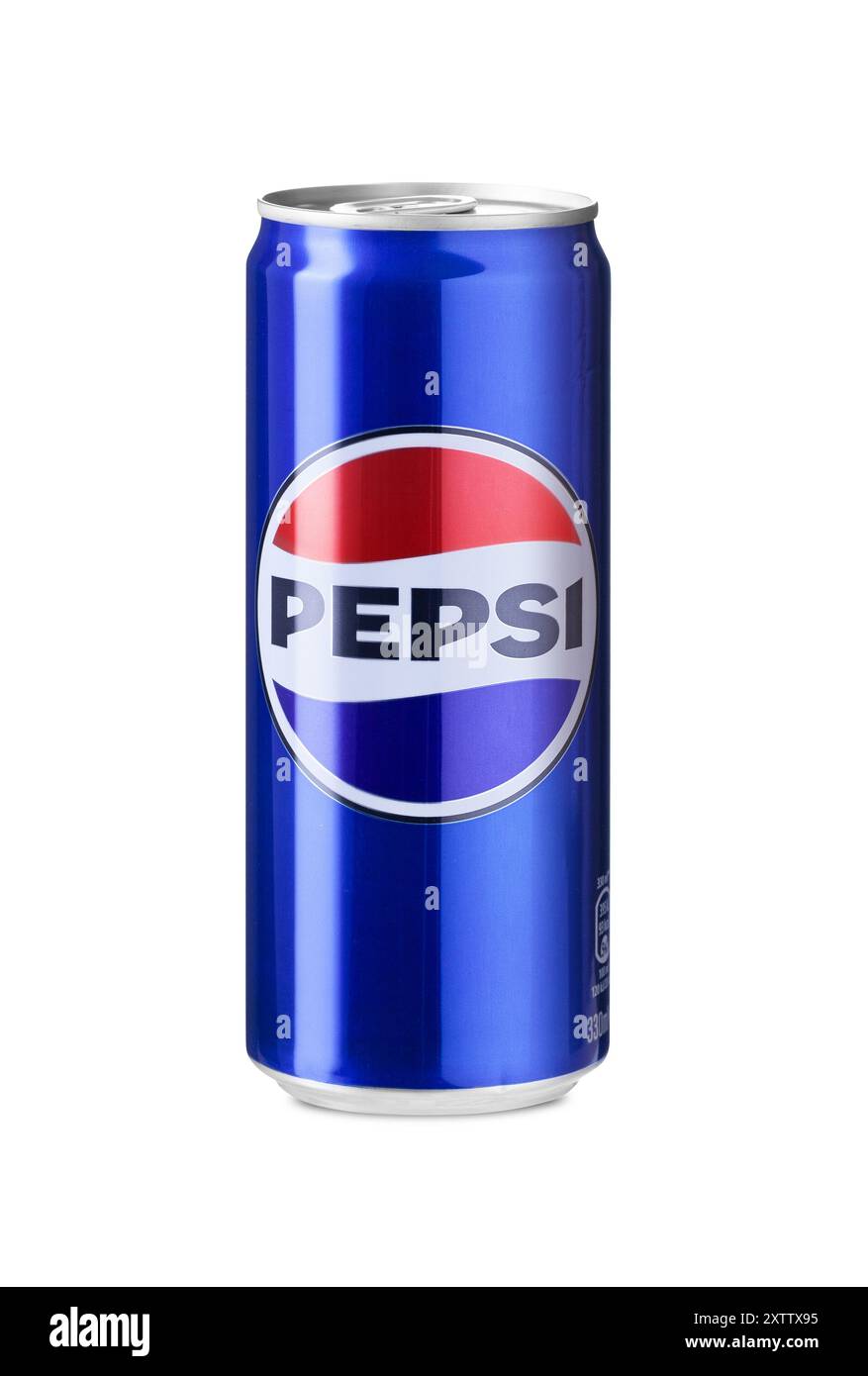 Moldova, Chisinau, 13/08/2024: PNG, tin can of Pepsi, isolated on white ...