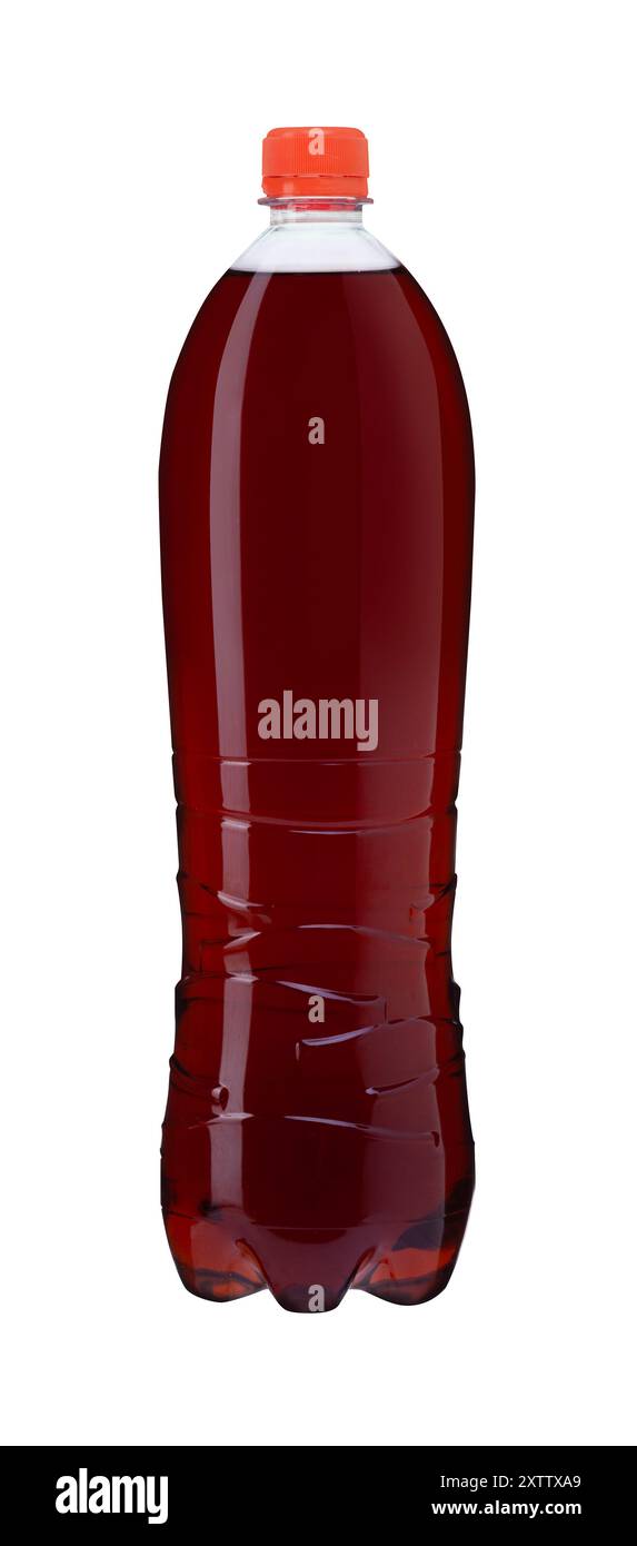 Cola in transparent plastic bottle. Front view. Isolated on a white ...