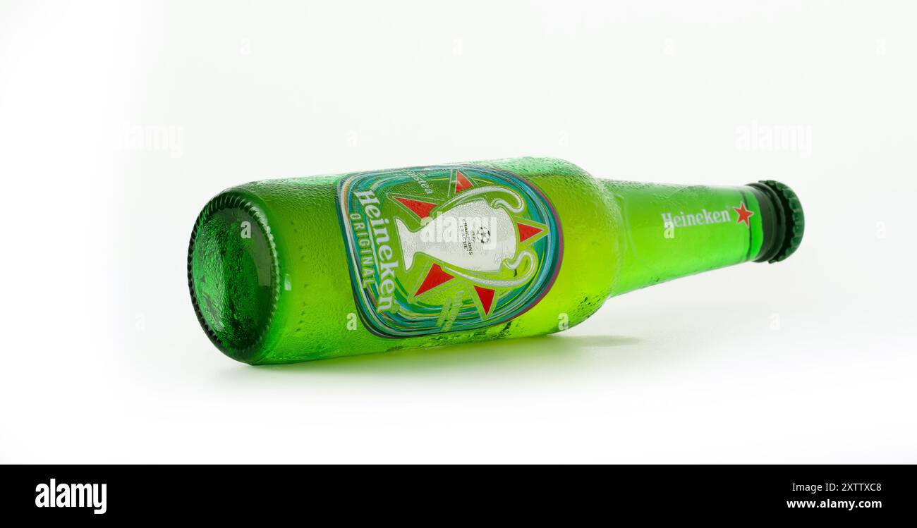 CHISINAU, MOLDOVA - August 5, 2024: Botle of Heineken beer Limited ...