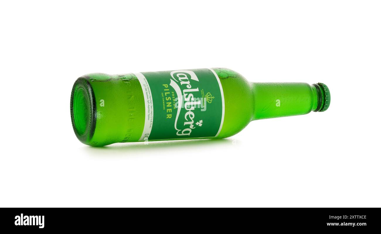 CHISINAU, MOLDOVA - August 5, 2024: Carlsberg Danish pilsner beer ...