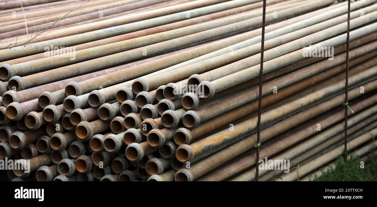 Water pipes irrigation on the field in agriculture Stock Photo - Alamy