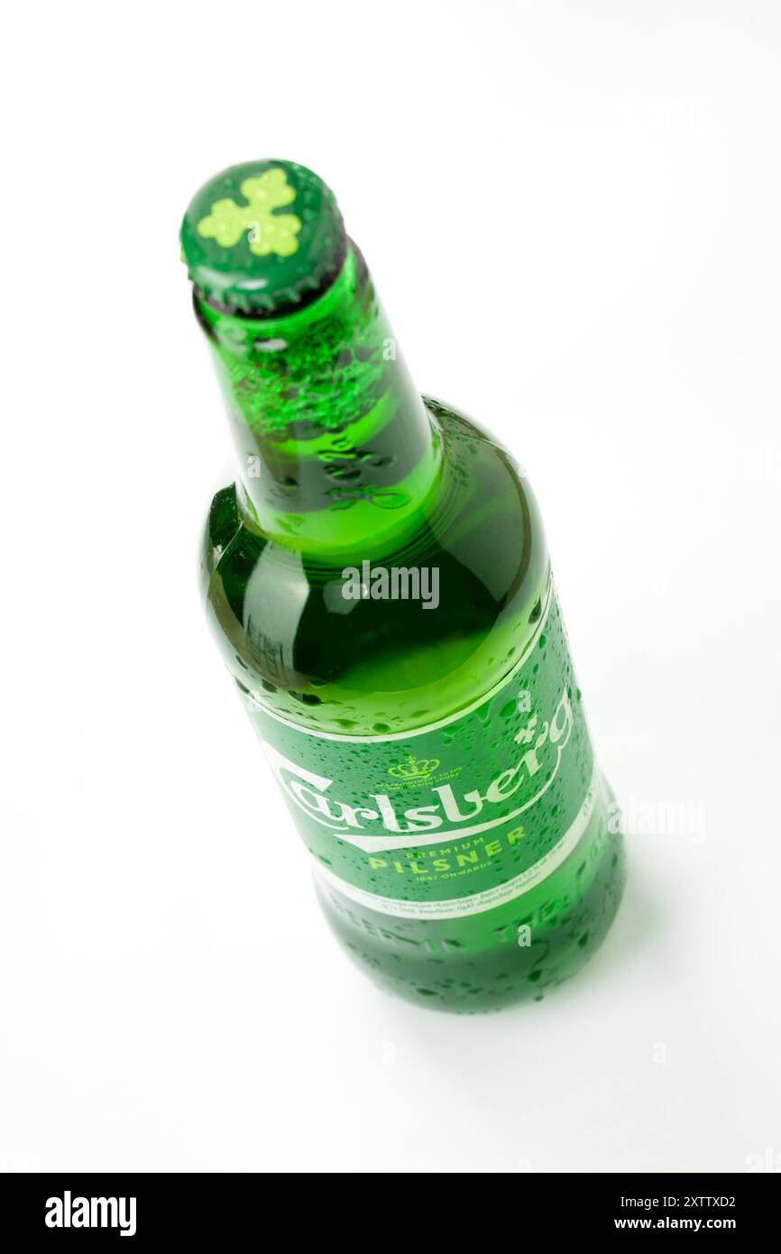 CHISINAU, MOLDOVA - August 5, 2024: Carlsberg Danish pilsner beer ...