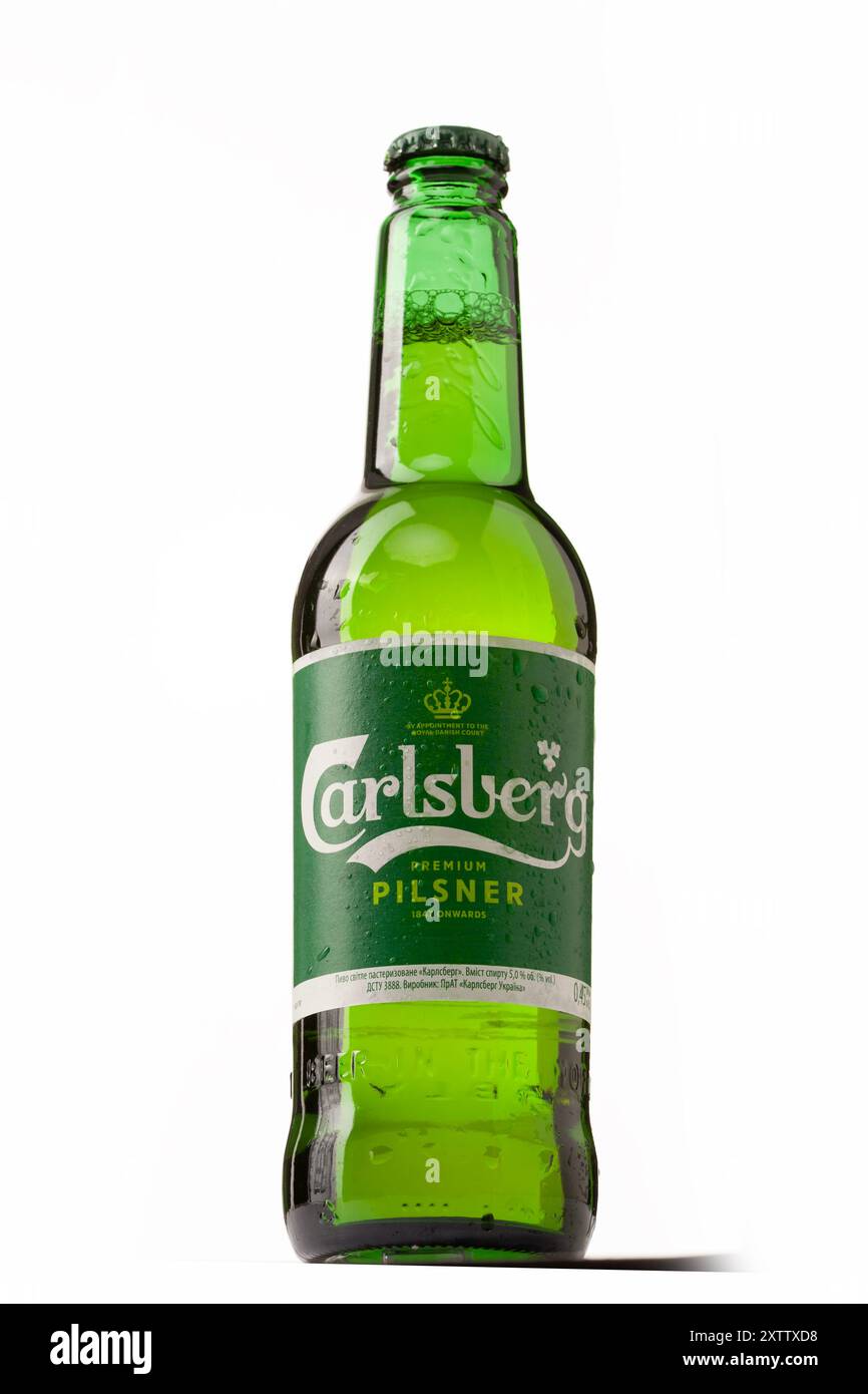 CHISINAU, MOLDOVA - August 5, 2024: Carlsberg Danish pilsner beer ...